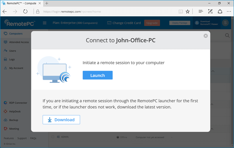 RemotePC™ (Remote Desktop) - Access via Web FAQs
