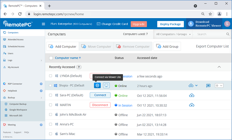 RemotePC™ (Remote Desktop) - Access via Web FAQs
