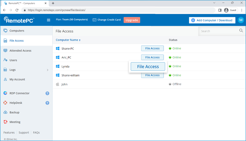 RemotePC™ (Remote Desktop) - FAQs on File Access